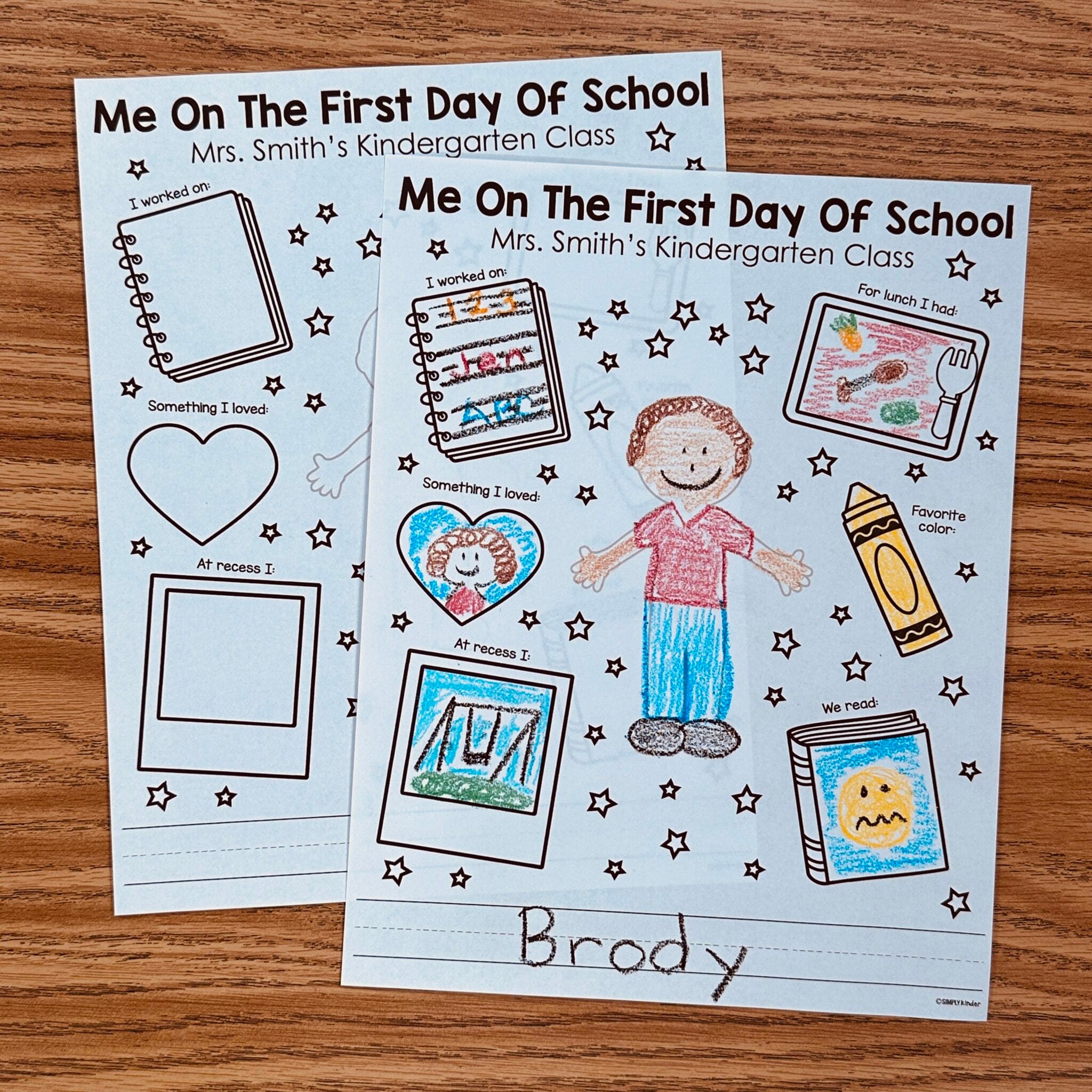 First Day Jitters About Me Printables - Simply Kinder + Printable ...
