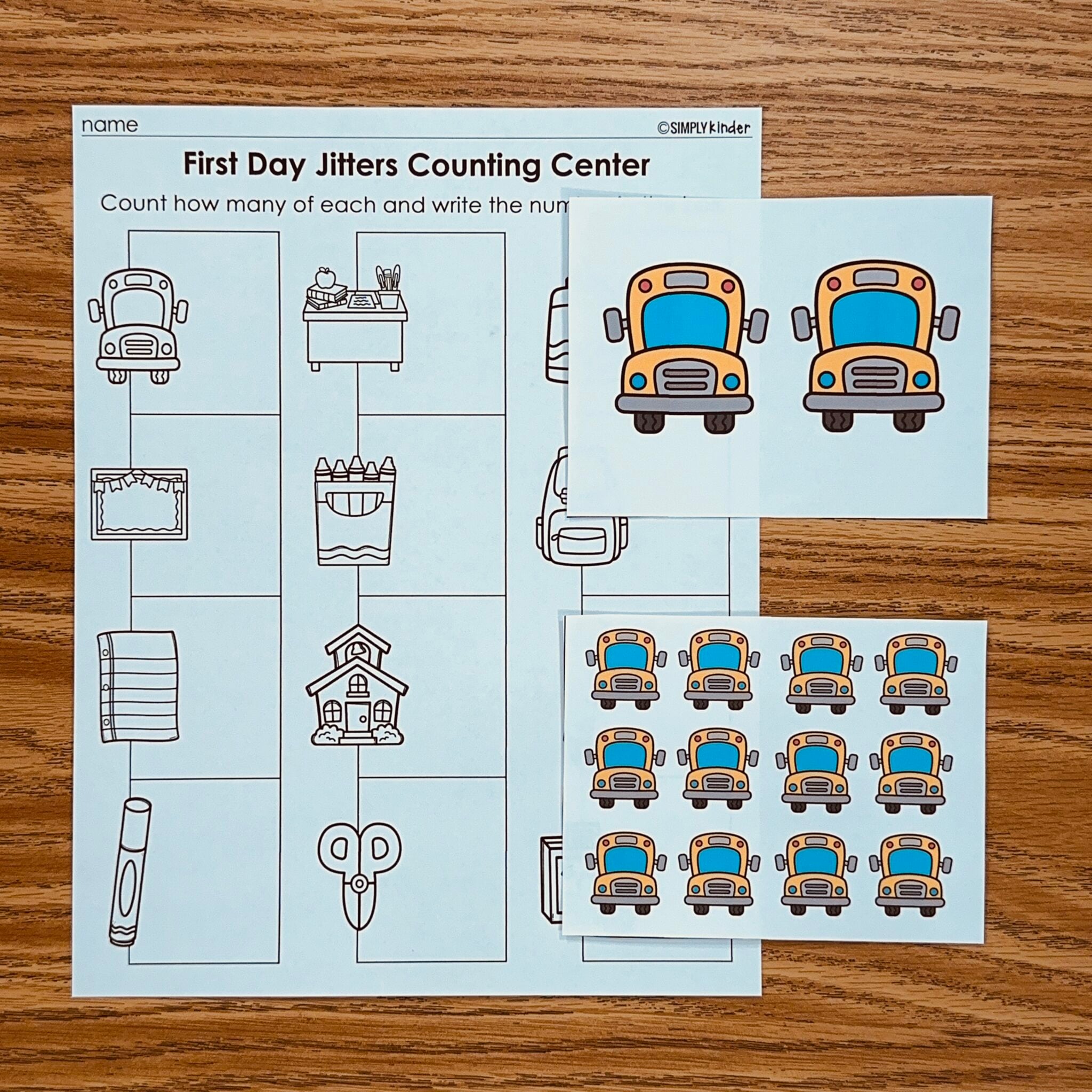 First Day Jitters Counting Center - Simply Kinder + Printable Membership