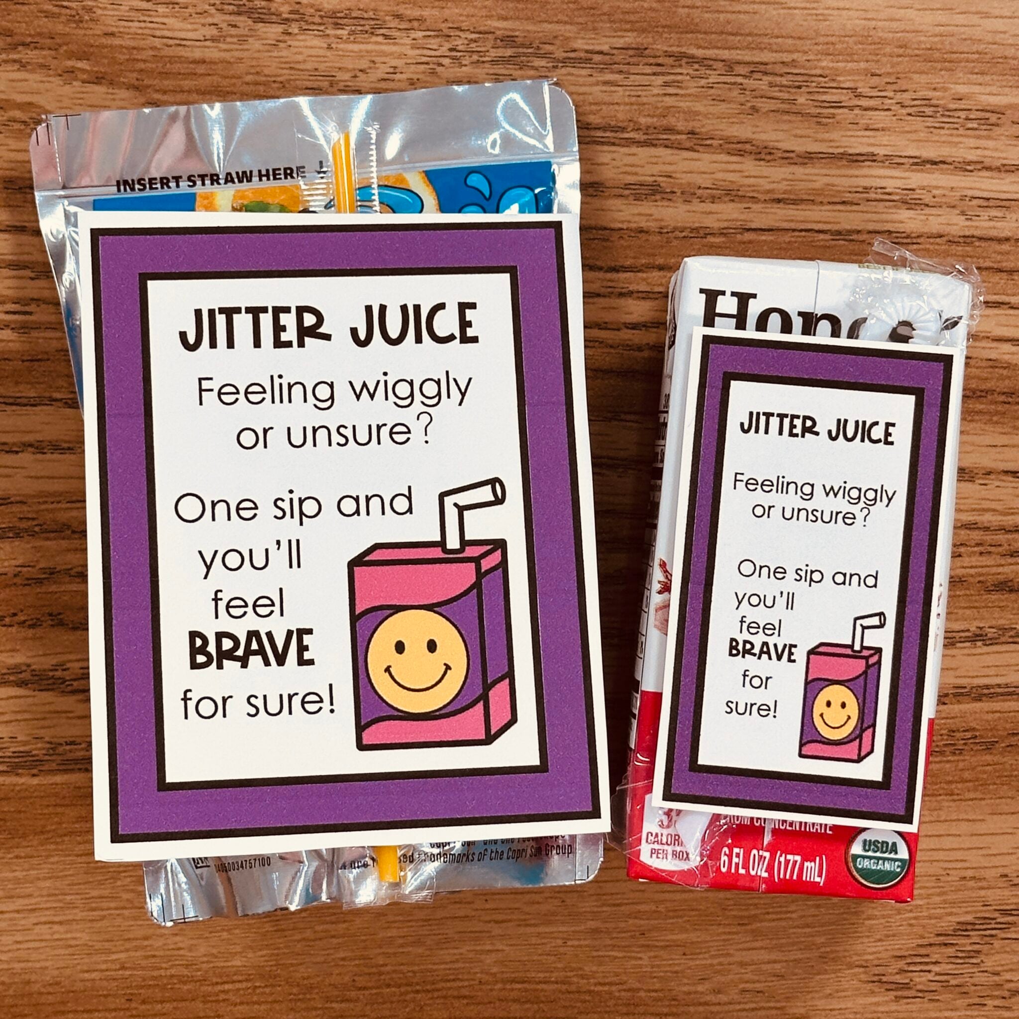 First Day Jitters - Jitter Juice Tags - Simply Kinder + Printable ...