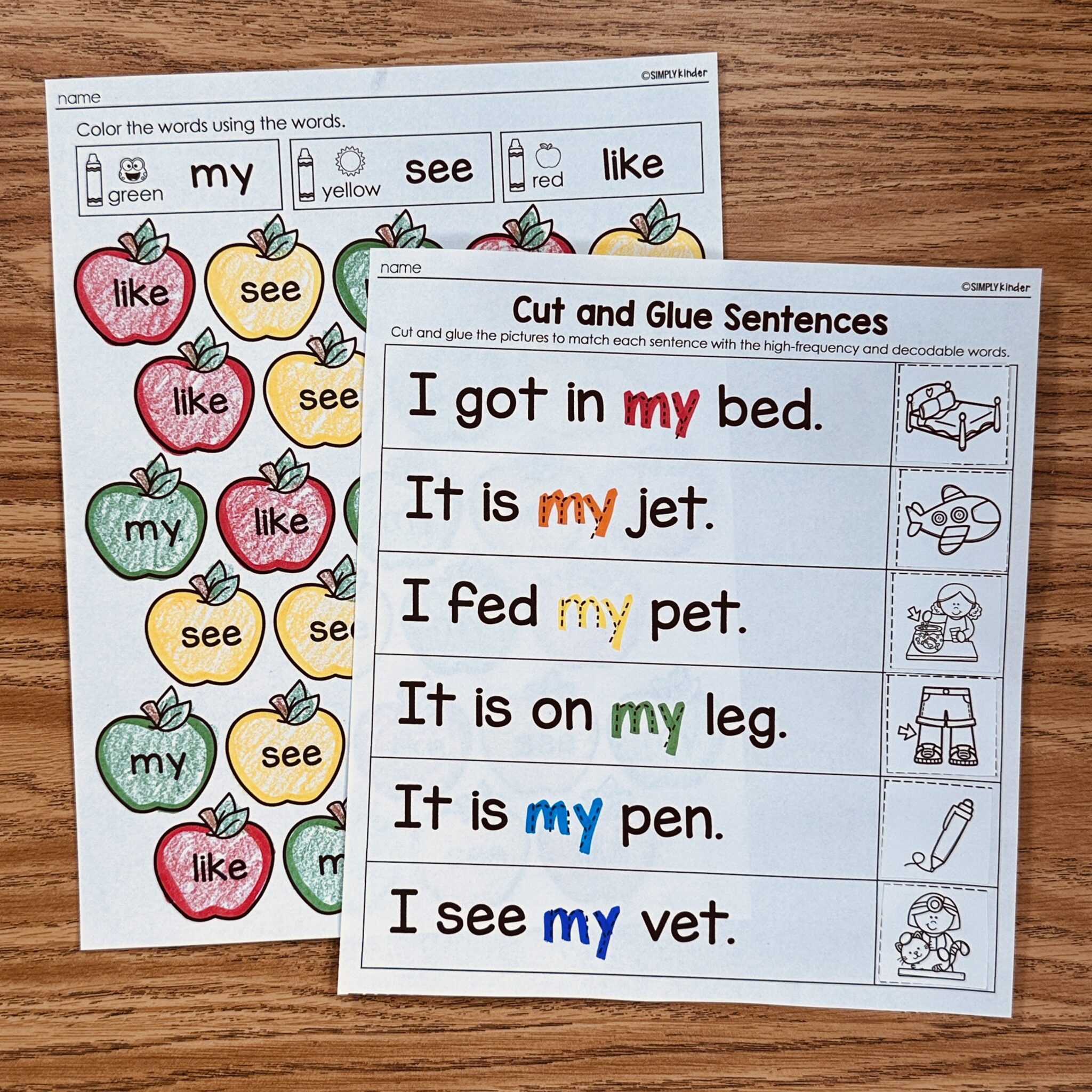 Fall Sight Word Printables - Simply Kinder + Printable Membership