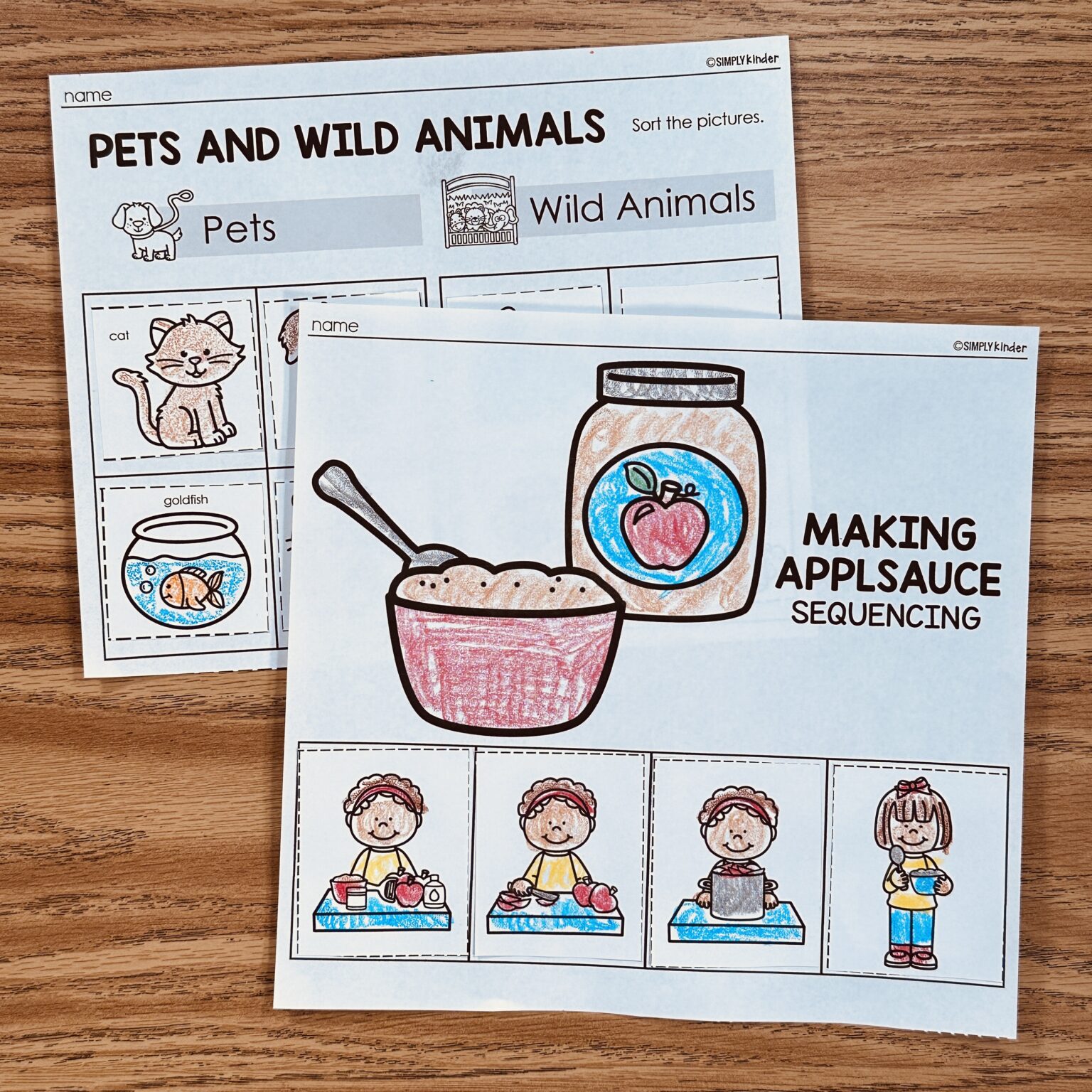 Sort and Sequence Printables - Simply Kinder + Printable Membership