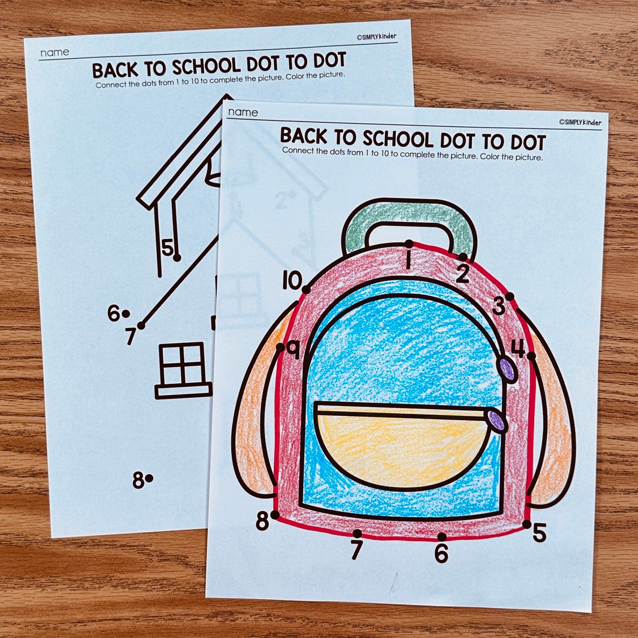 Back to School Dot to Dot Printables - Simply Kinder + Printable Membership