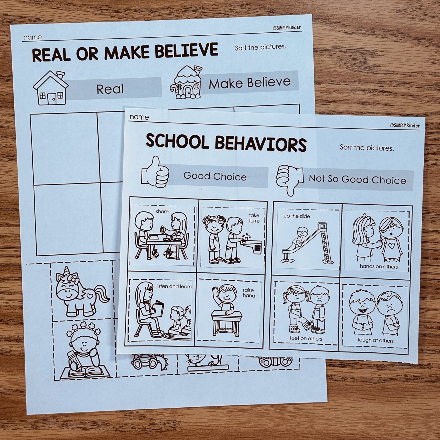 Back to School Sorting Printables - Simply Kinder + Printable Membership