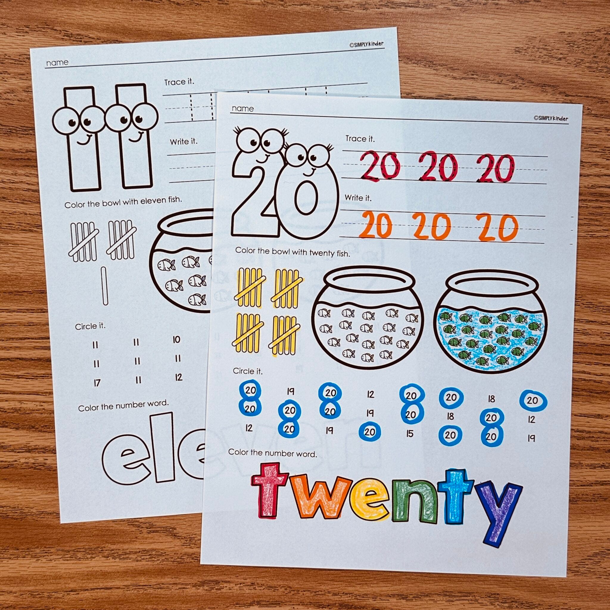 Numbers 11-20 - Simply Kinder + Printable Membership