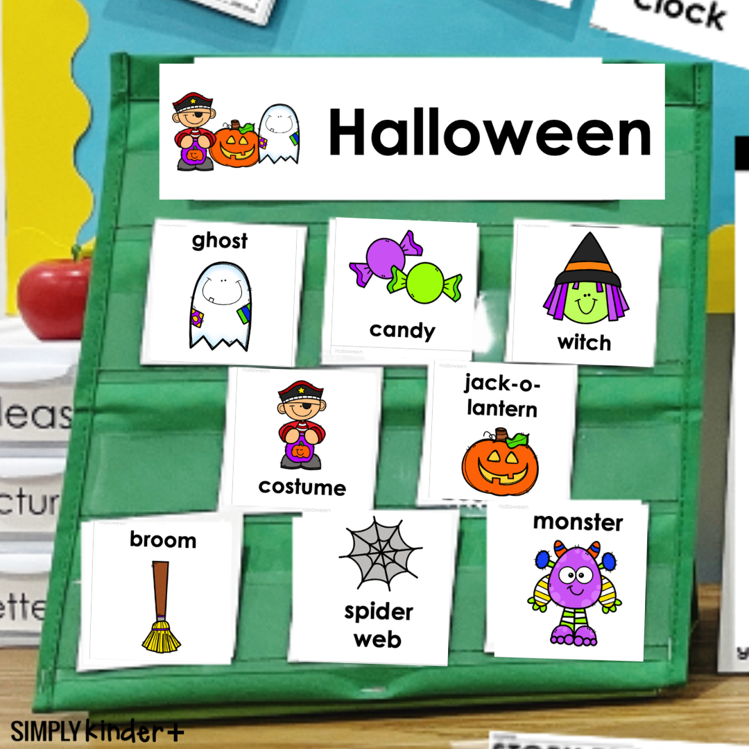 Halloween Word Bank Writing Center - Simply Kinder + Printable Membership