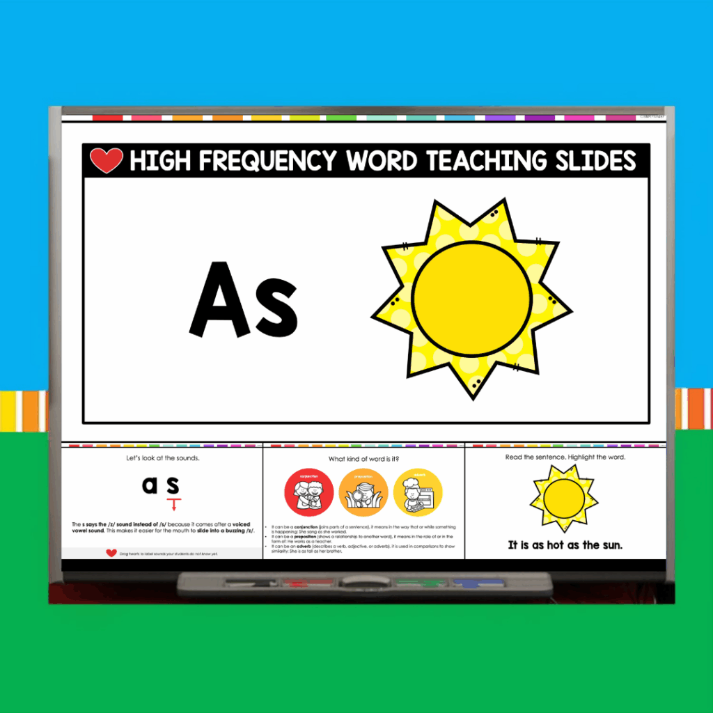 As Sight Word Teaching Slides - Simply Kinder + Printable Membership