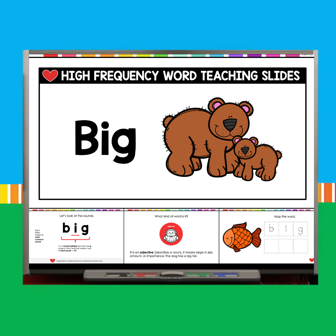 Big Sight Word Teaching Slides - Simply Kinder + Printable Membership
