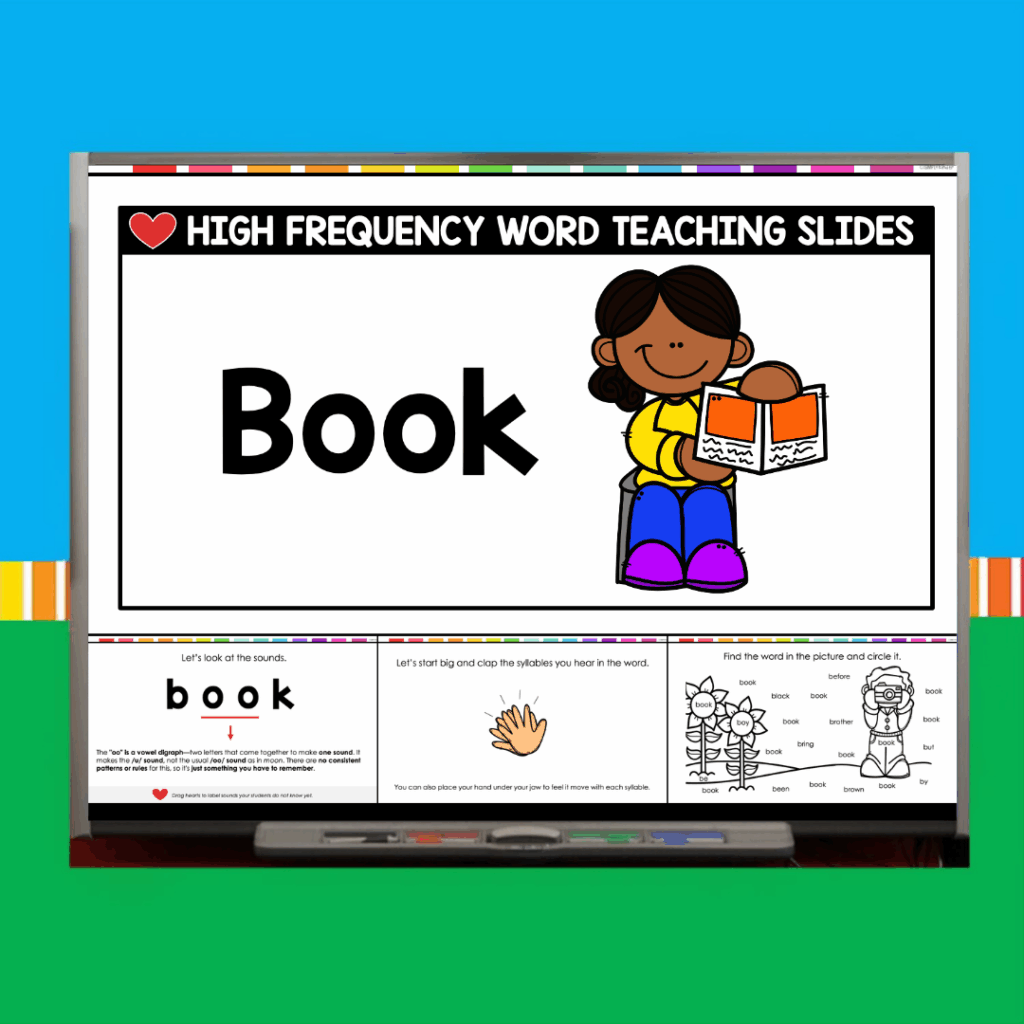 Book Sight Word Teaching Slides - Simply Kinder + Printable Membership
