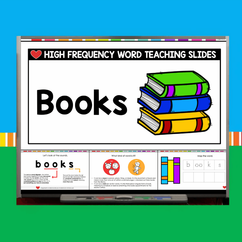 Books Sight Word Teaching Slides - Simply Kinder + Printable Membership