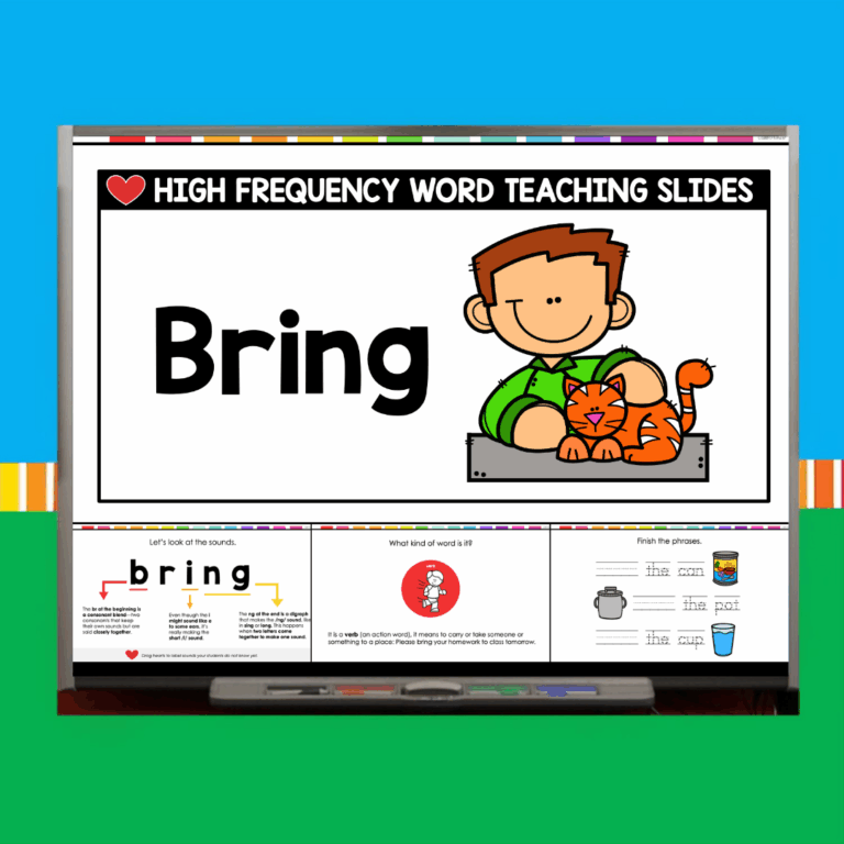 Bring Sight Word Teaching Slides - Simply Kinder + Printable Membership