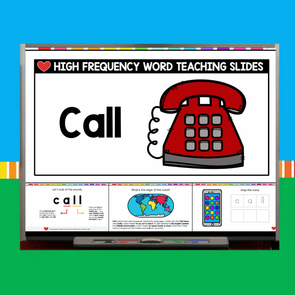 Call Sight Word Teaching Slides - Simply Kinder + Printable Membership