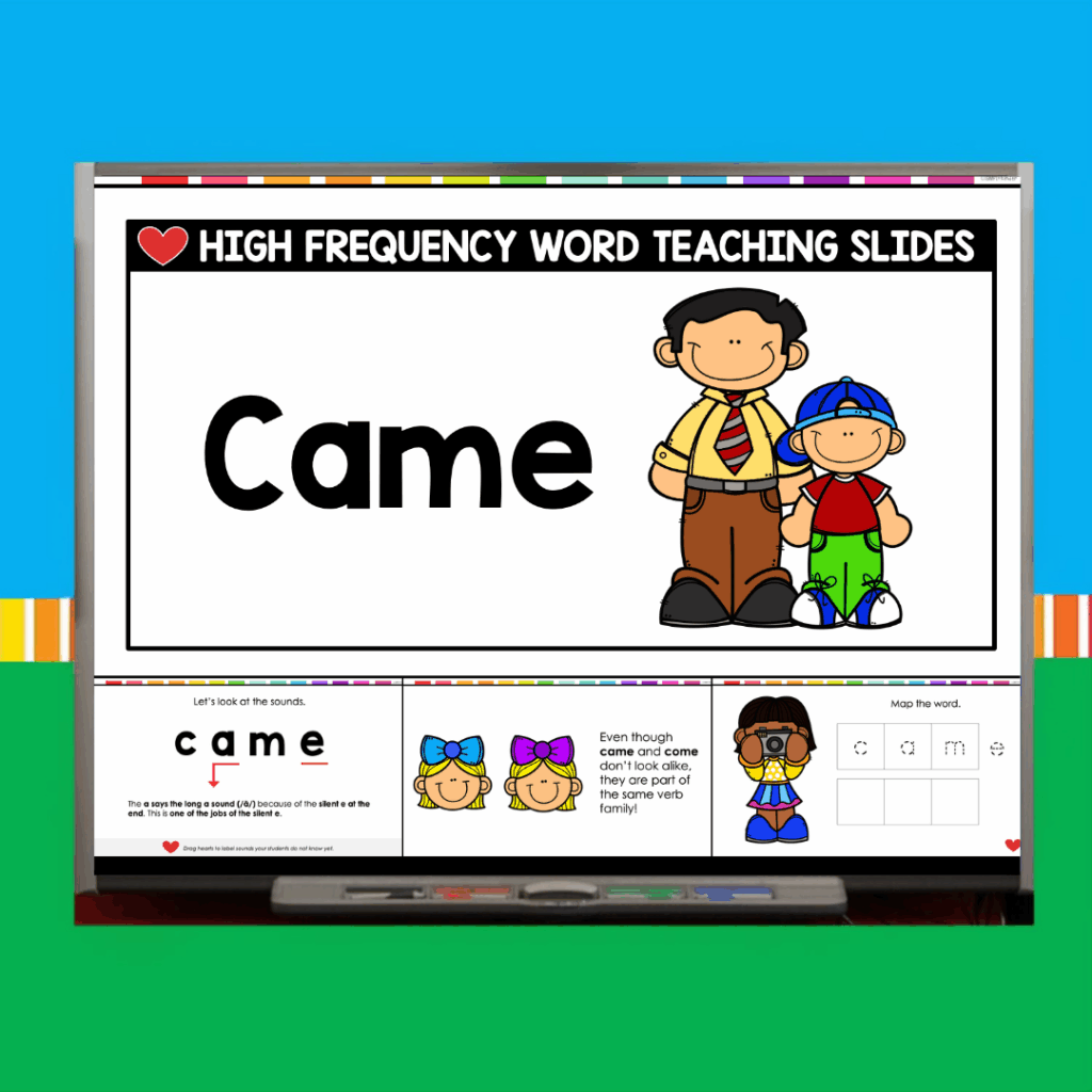 Came Sight Word Teaching Slides - Simply Kinder + Printable Membership