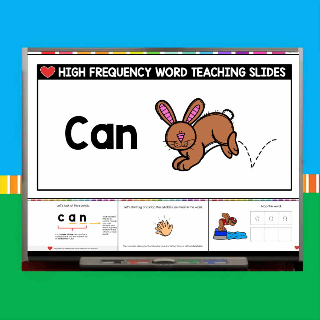 Can Sight Word Teaching Slides - Simply Kinder + Printable Membership