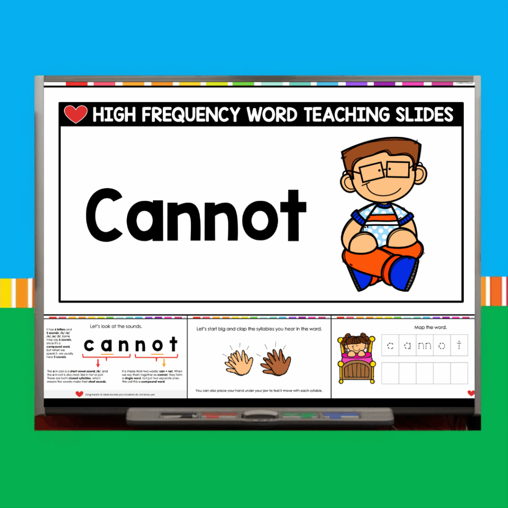 Cannot Sight Word Teaching Slides - Simply Kinder + Printable Membership