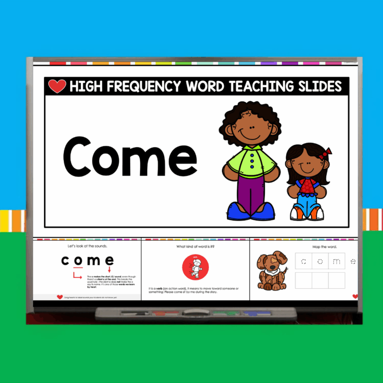 Come Sight Word Teaching Slides - Simply Kinder + Printable Membership
