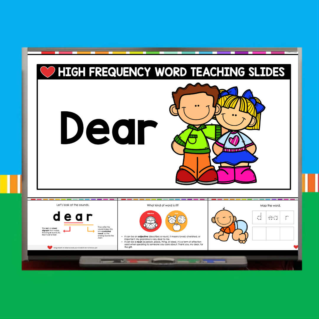 Dear Sight Word Teaching Slides - Simply Kinder + Printable Membership