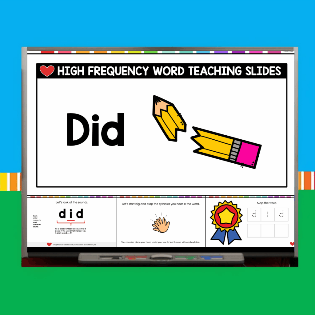 Did Sight Word Teaching Slides - Simply Kinder + Printable Membership