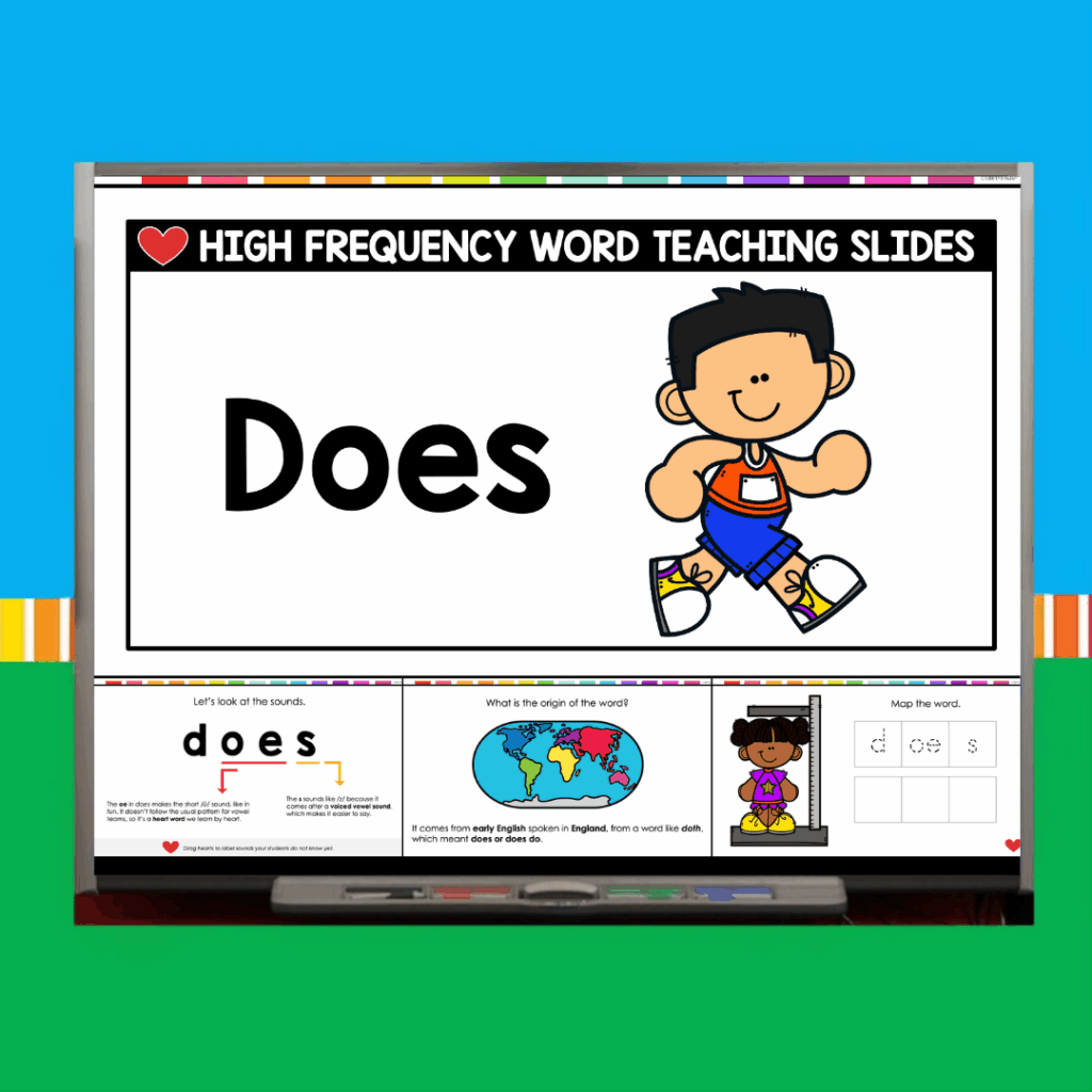 Does Sight Word Teaching Slides - Simply Kinder + Printable Membership