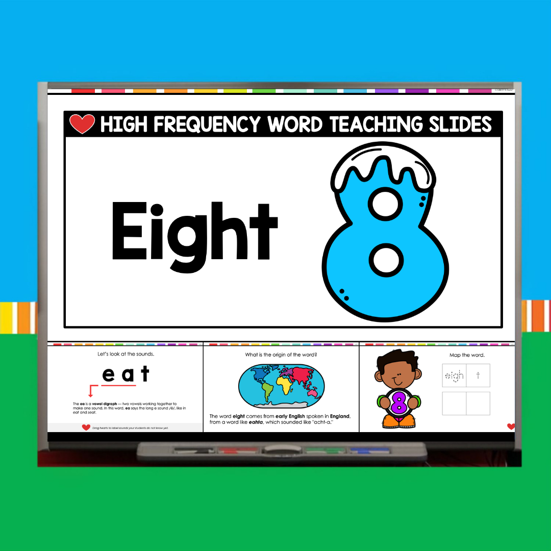 Eight Sight Word Teaching Slides - Simply Kinder + Printable Membership