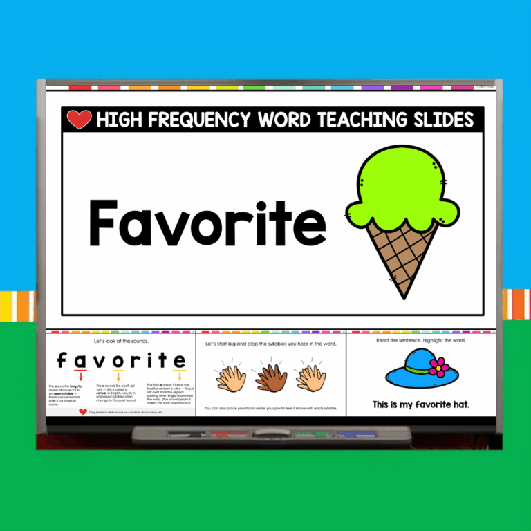 Favorite Sight Word Teaching Slides - Simply Kinder + Printable Membership