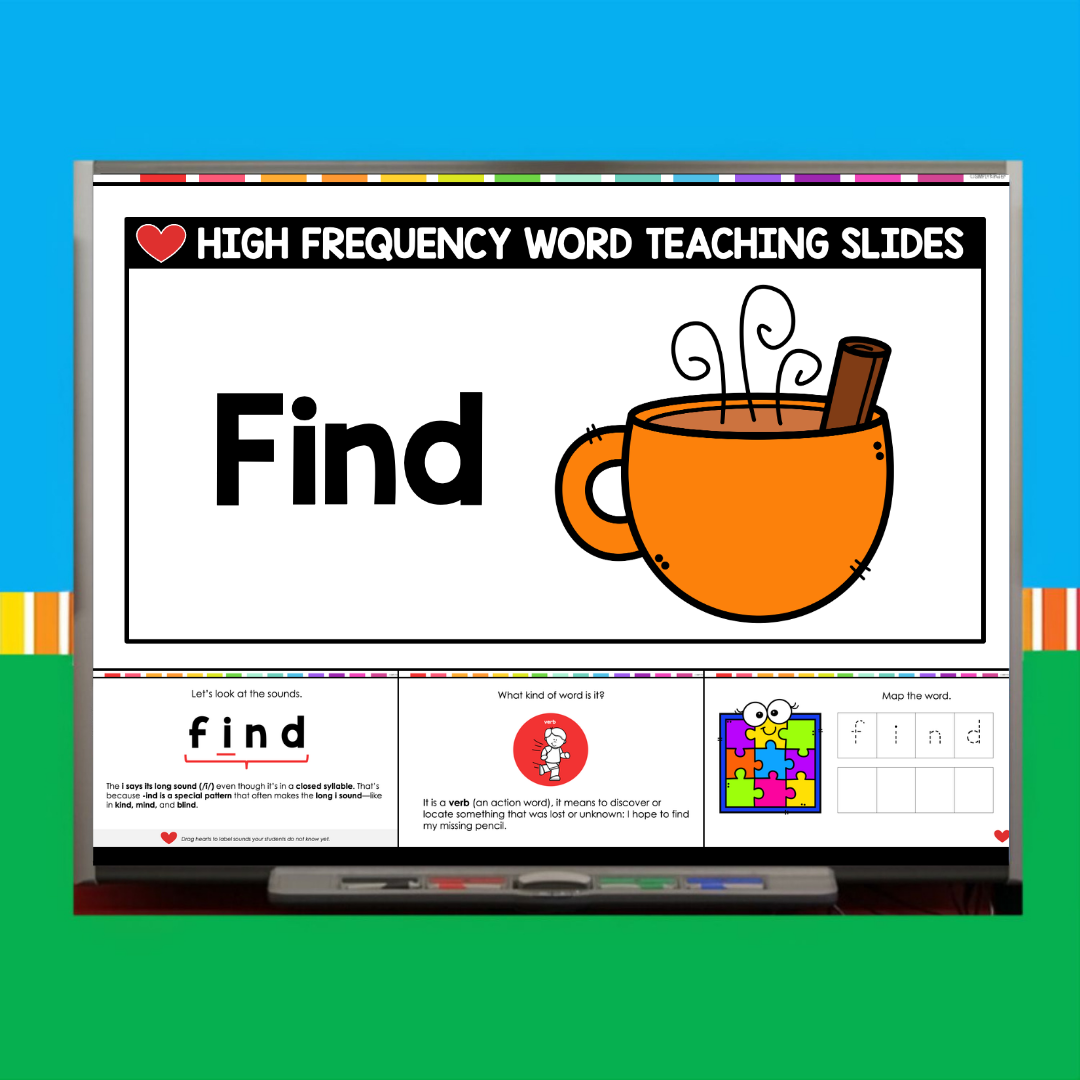 Find Sight Word Teaching Slides - Simply Kinder + Printable Membership