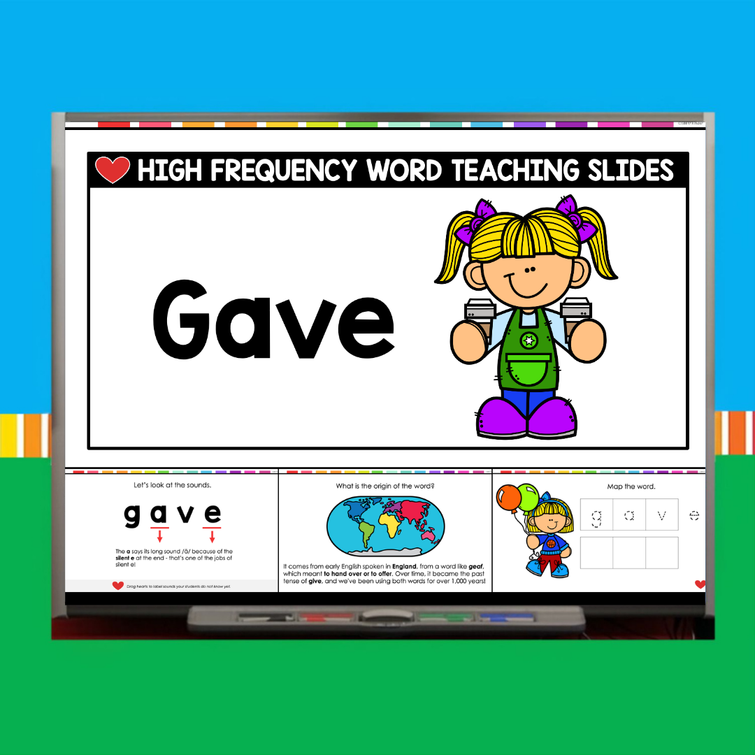 Gave Sight Word Teaching Slides - Simply Kinder + Printable Membership