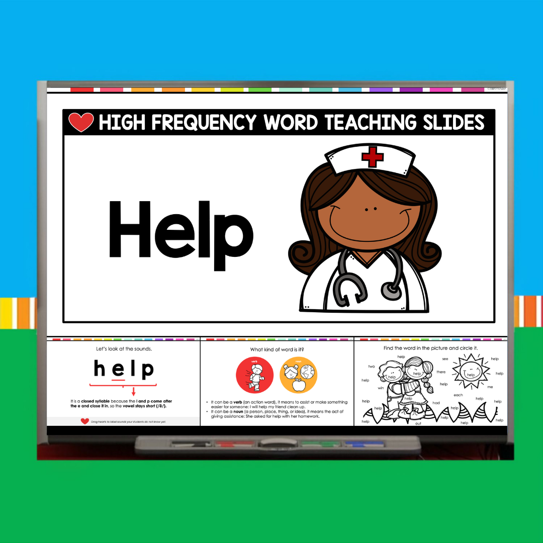 Help Sight Word Teaching Slides - Simply Kinder + Printable Membership