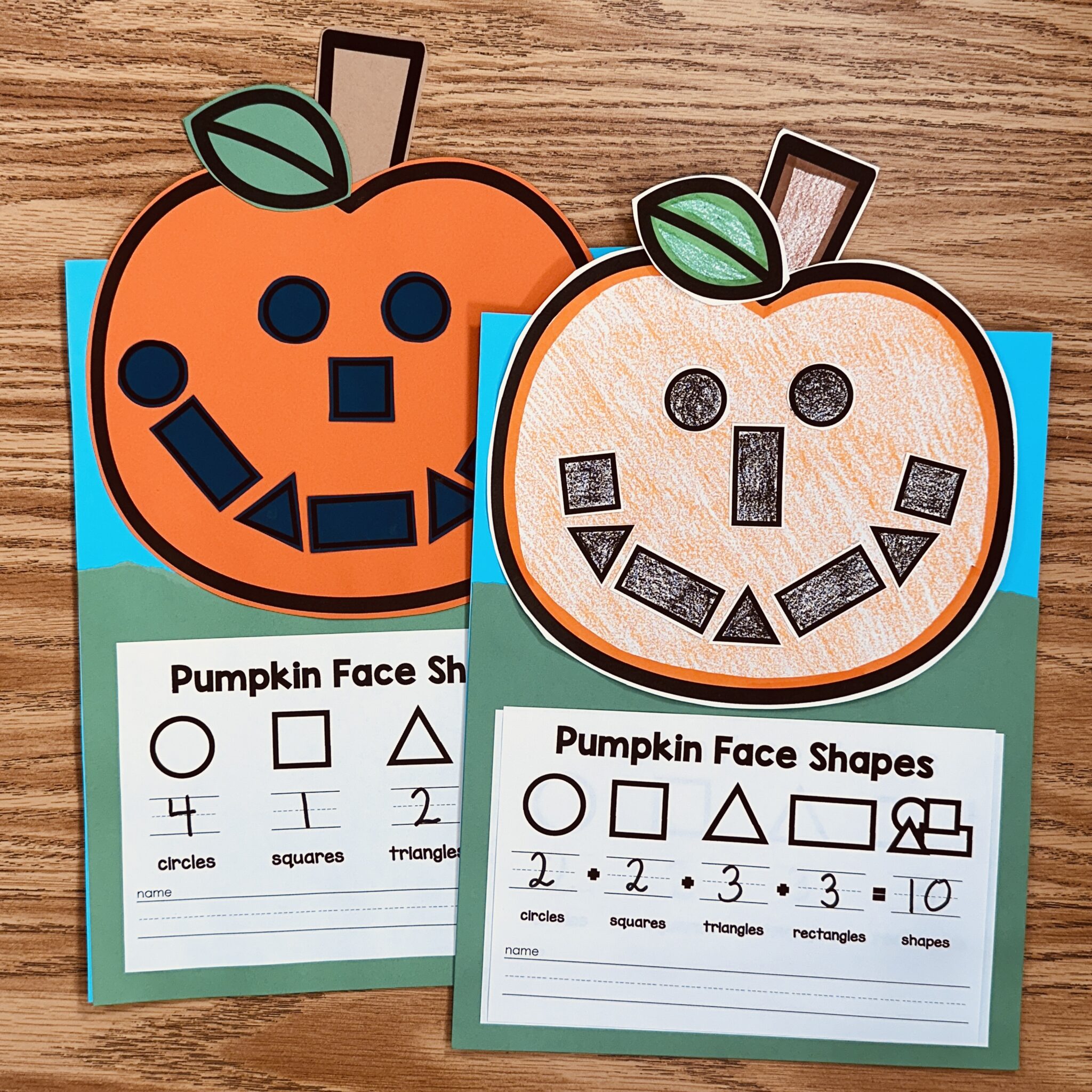 Pumpkin Craft For Math and Shapes - Simply Kinder + Printable Membership