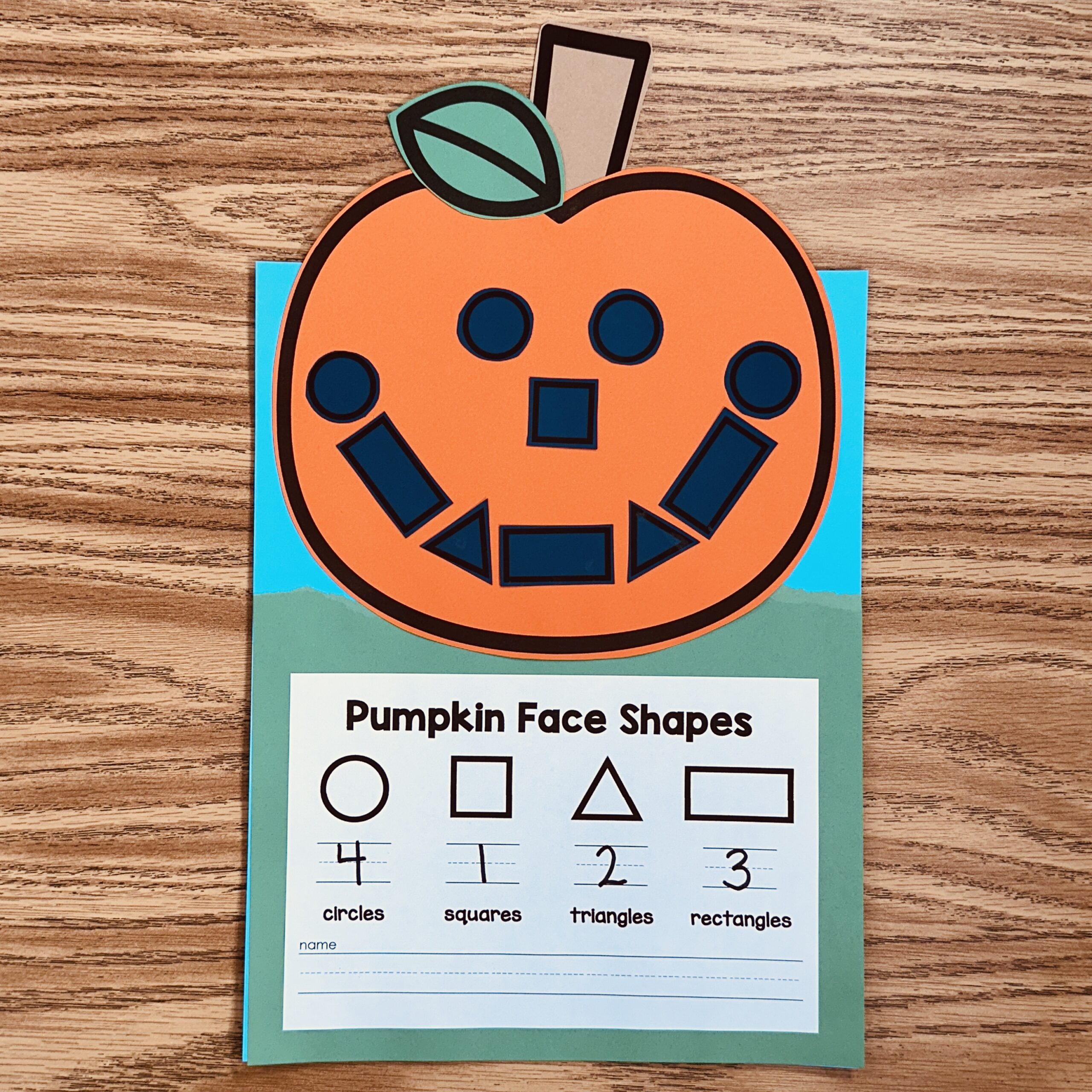 Pumpkin Craft For Math and Shapes - Simply Kinder + Printable Membership
