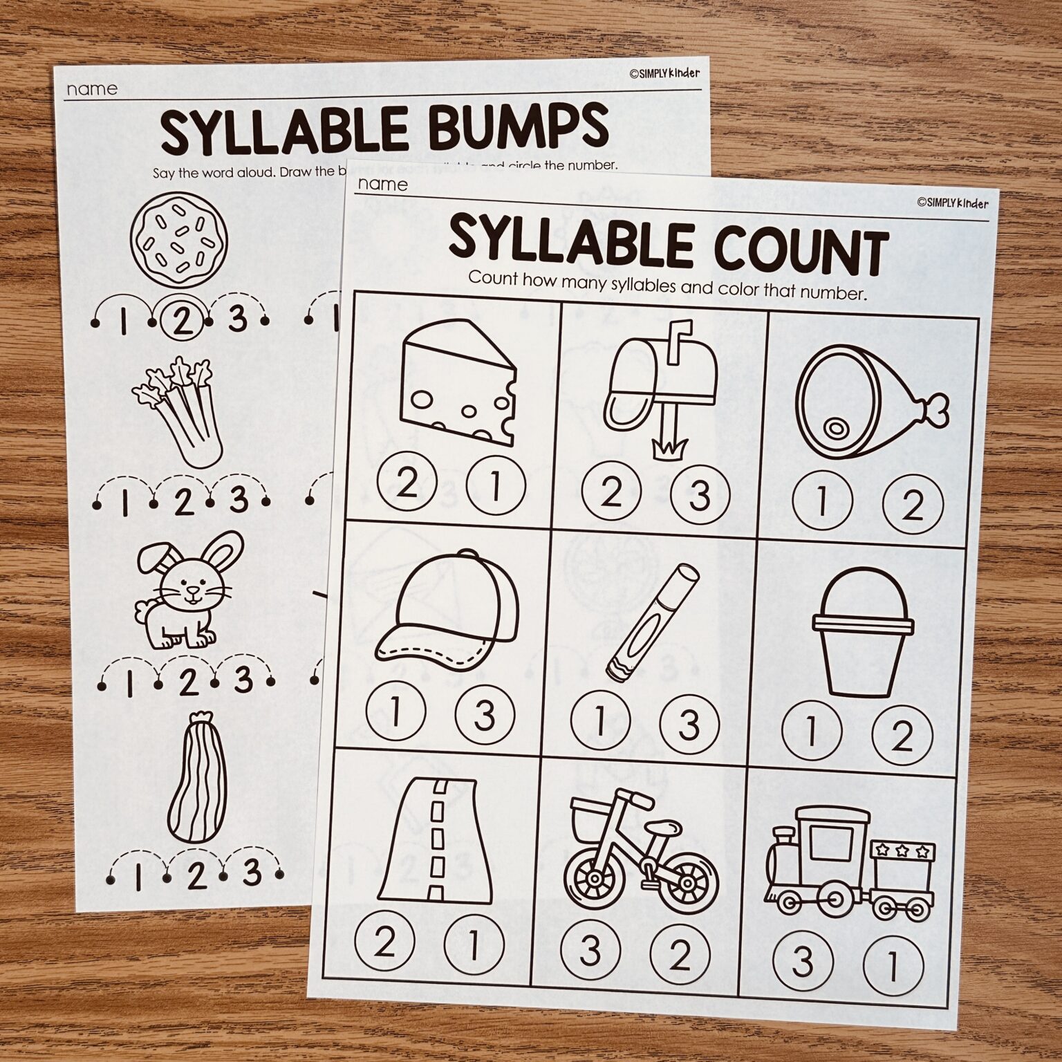 Syllable Printables - Simply Kinder + Printable Membership