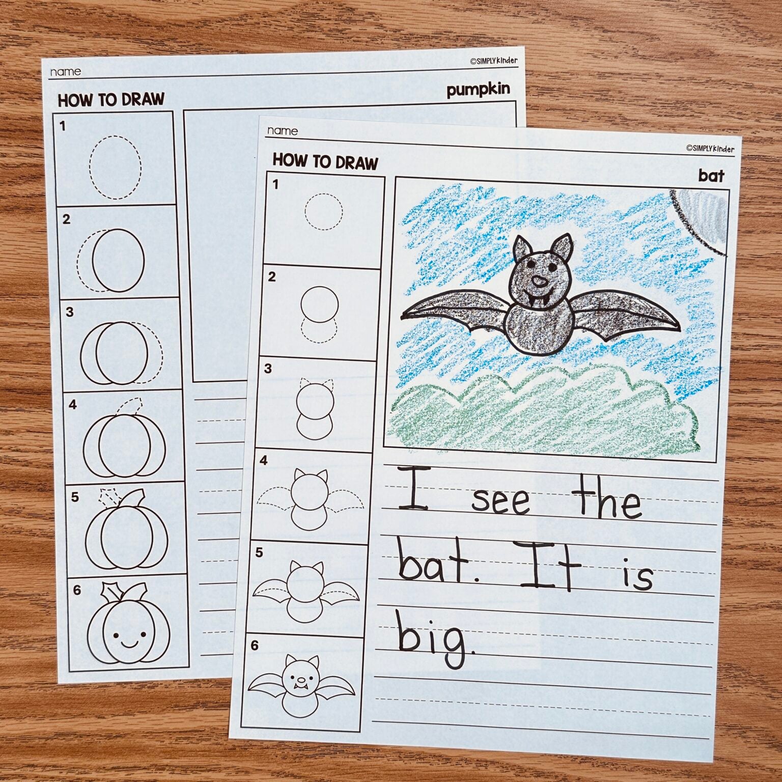 October Directed Drawings Printables - Simply Kinder + Printable Membership