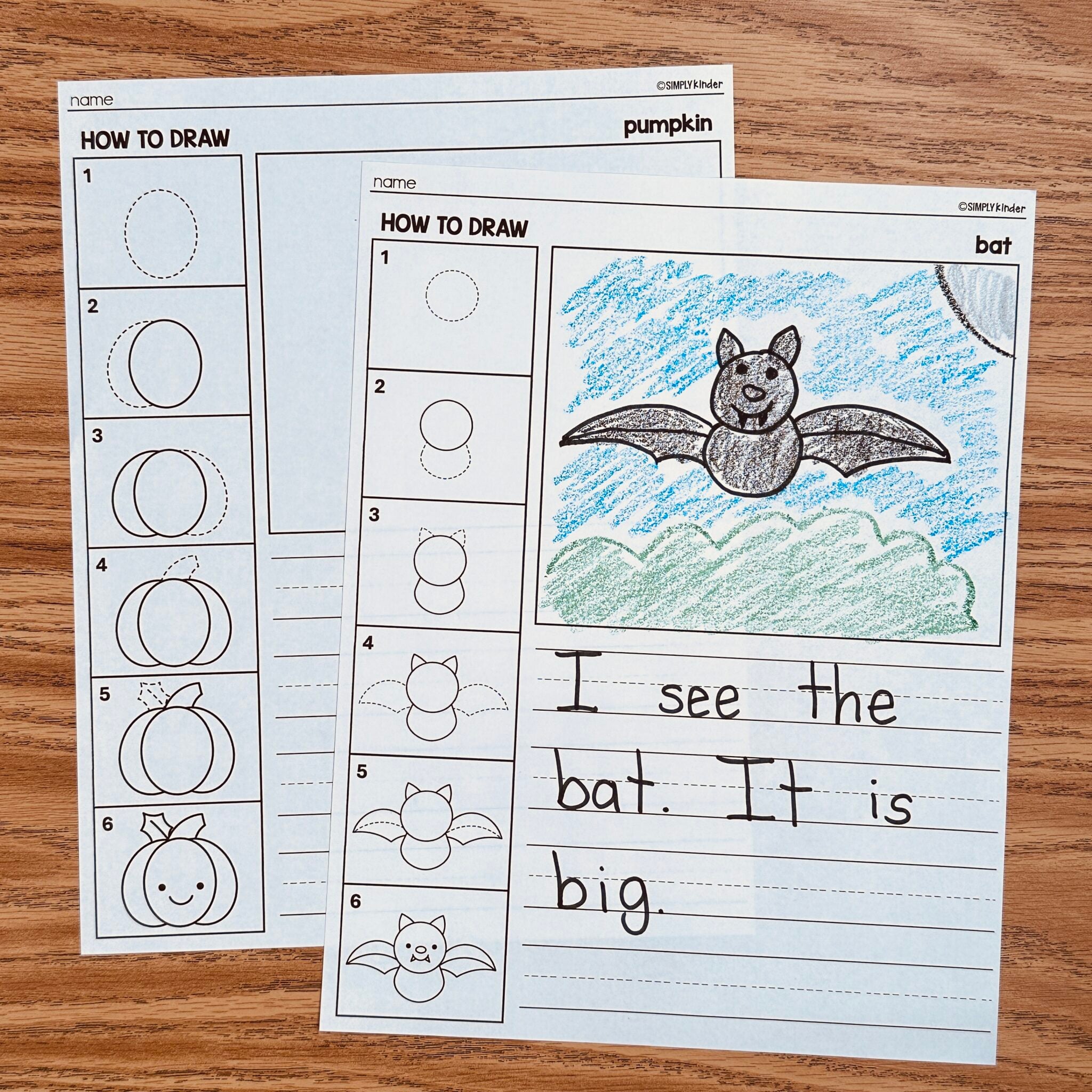 October Directed Drawings Printables - Simply Kinder + Printable Membership