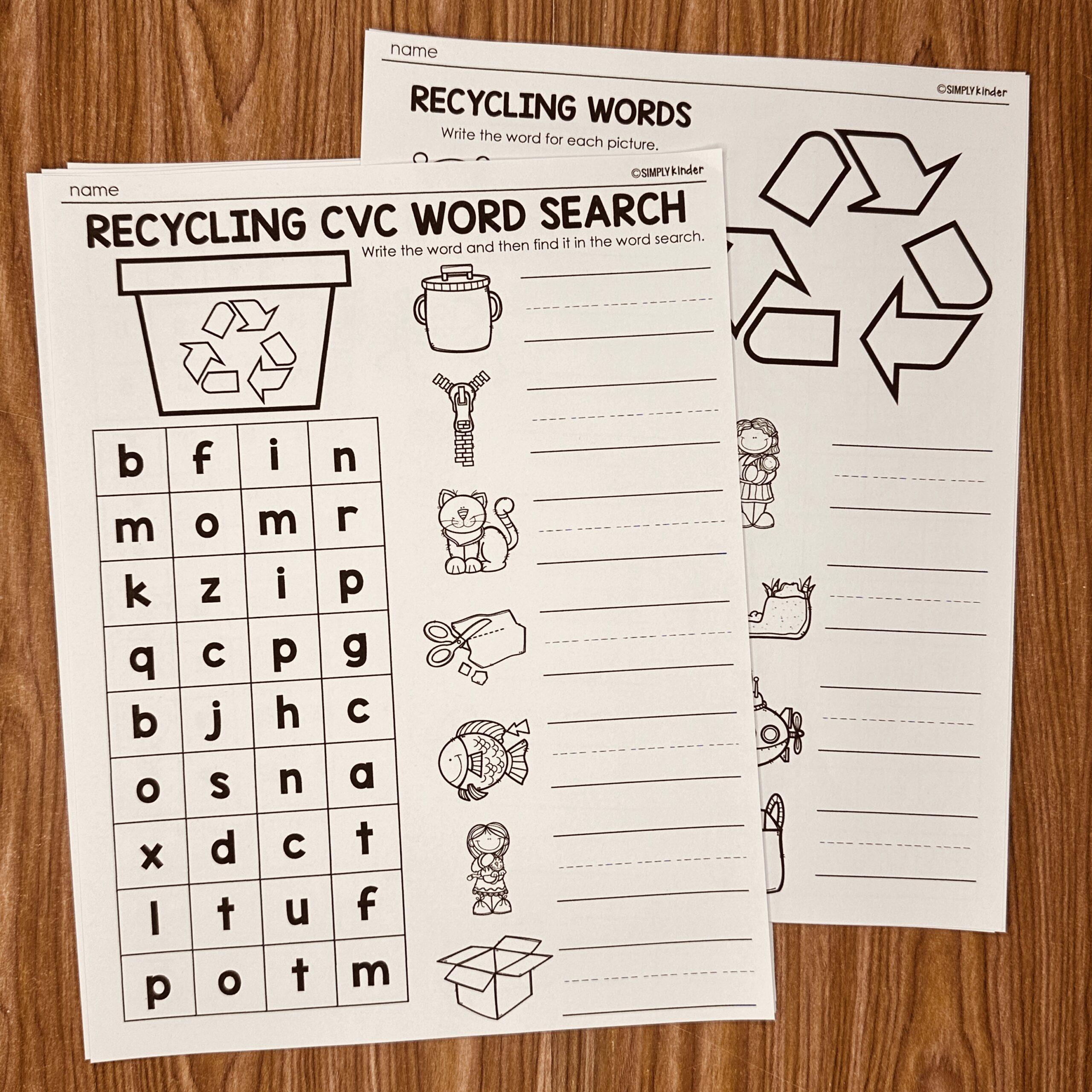 Earth CVC Printables - Simply Kinder + Printable Membership