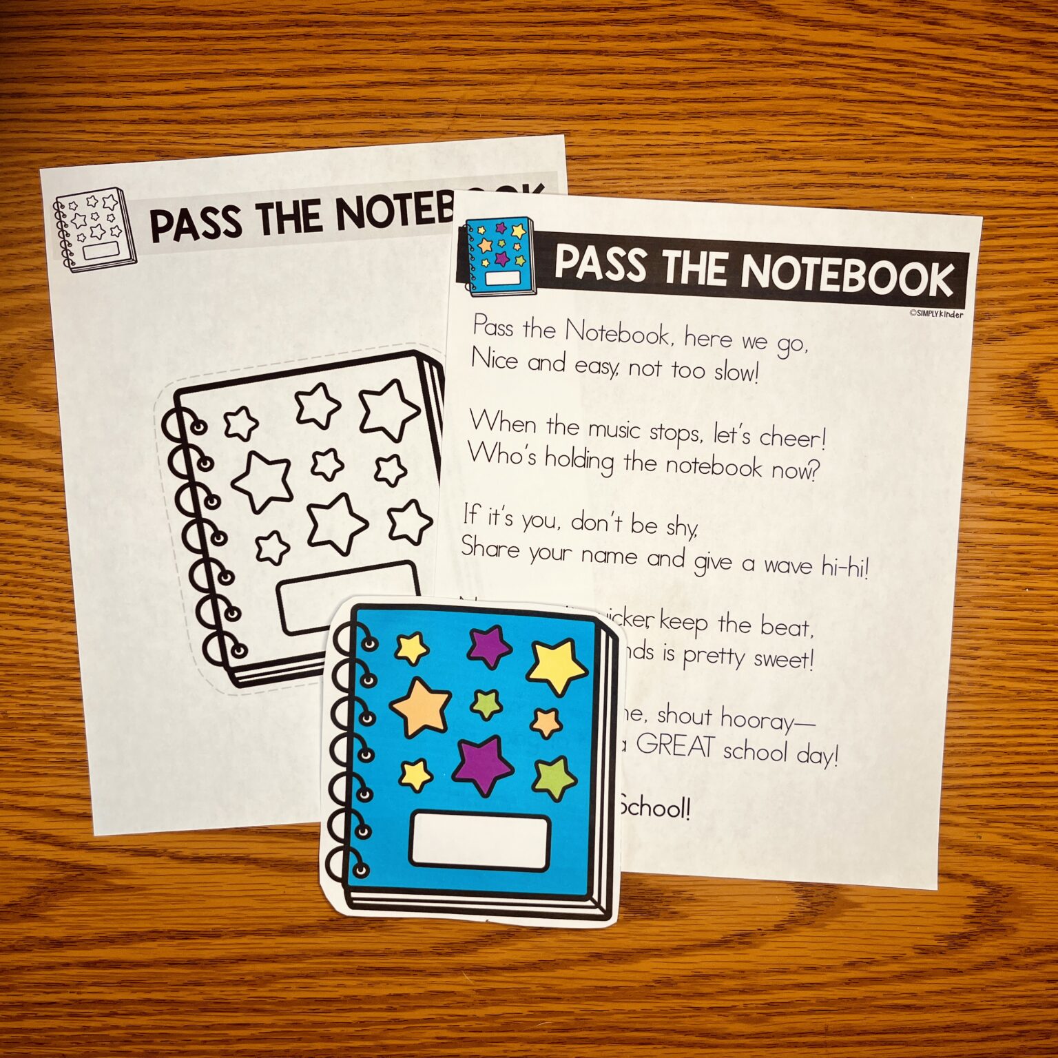 FREE Pass the Notebook Poem - Simply Kinder + Printable Membership