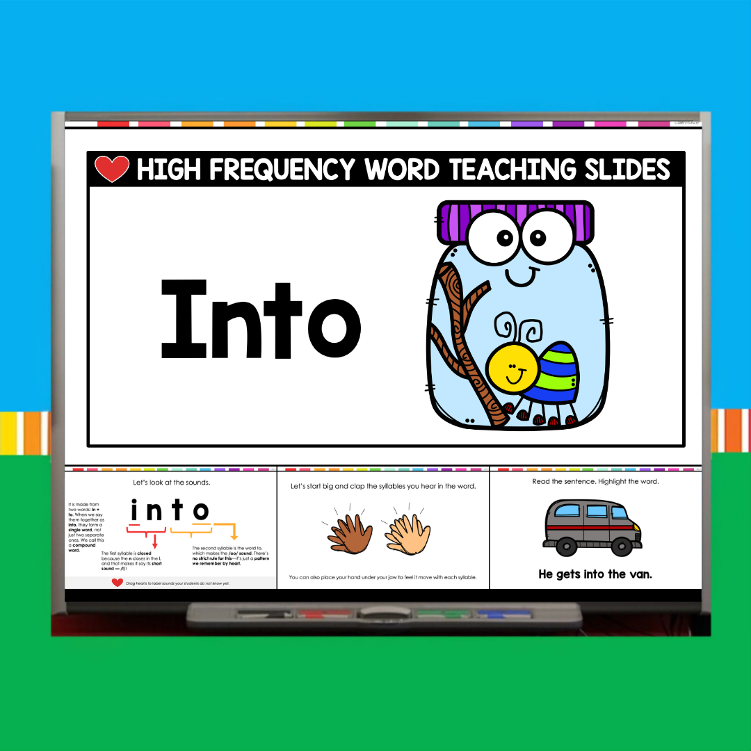 Into Sight Word Teaching Slides - Simply Kinder + Printable Membership