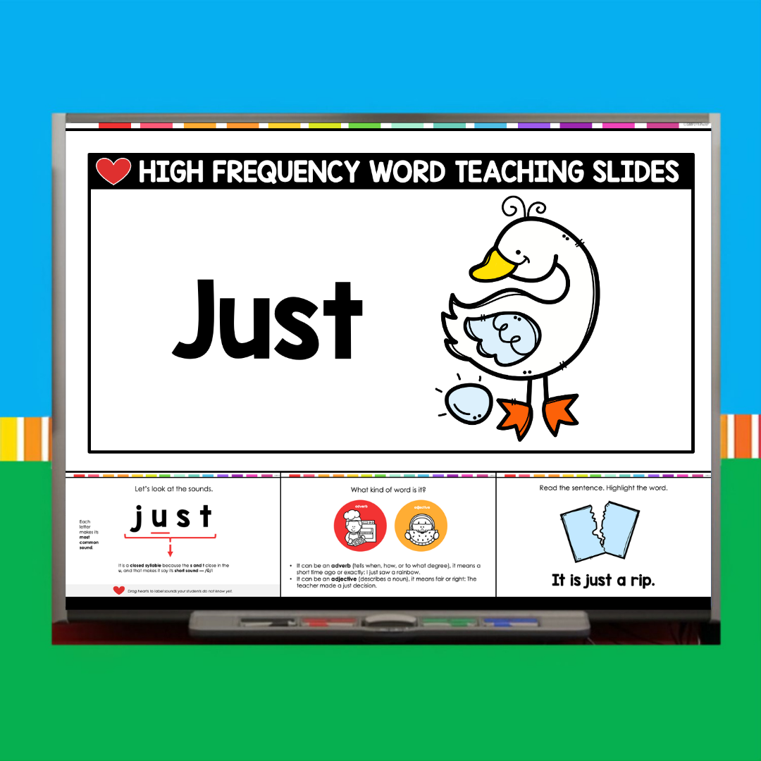 Just Sight Word Teaching Slides - Simply Kinder + Printable Membership