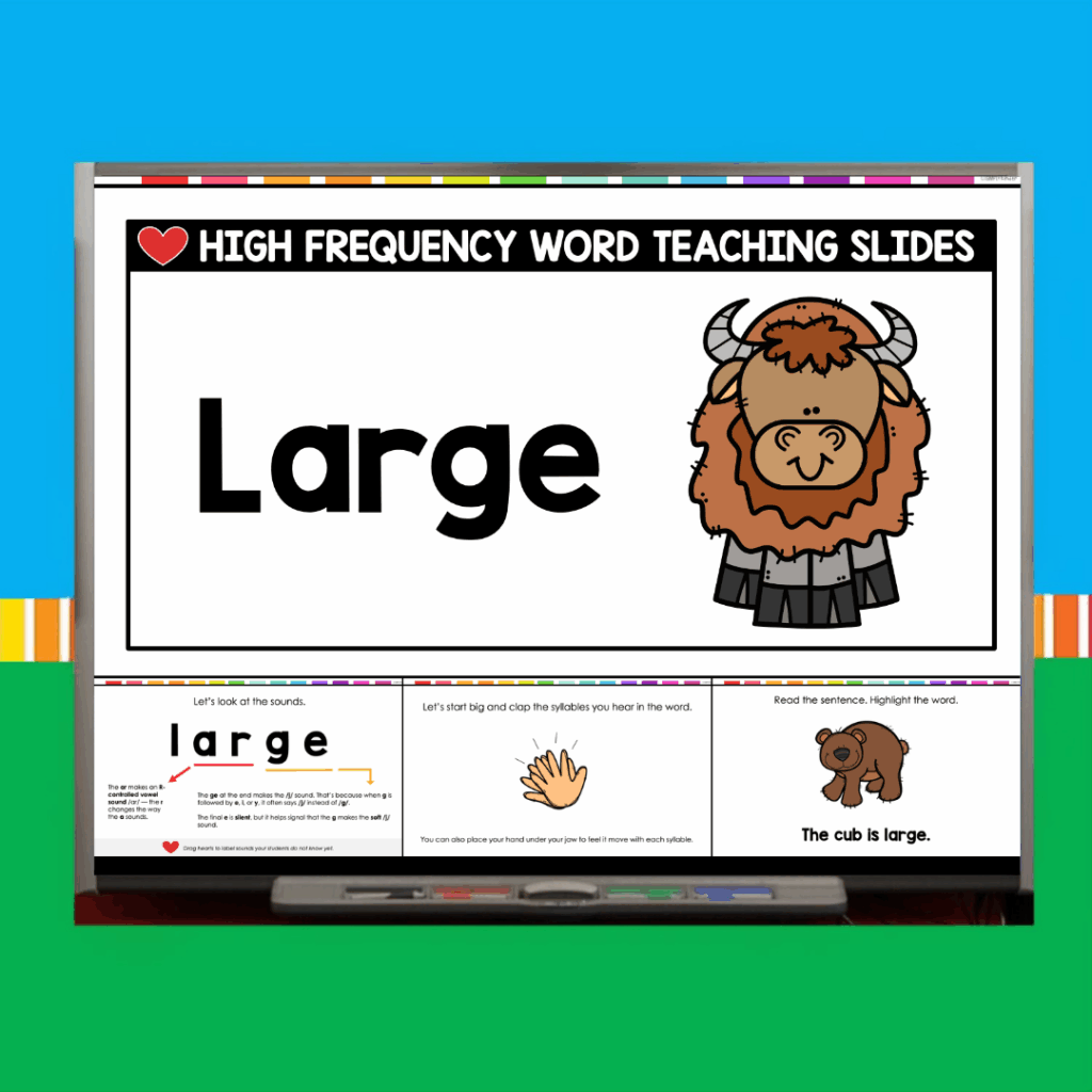 Large Sight Word Teaching Slides - Simply Kinder + Printable Membership