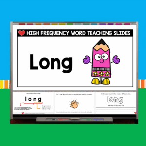 Long Sight Word Teaching Slides - Simply Kinder + Printable Membership