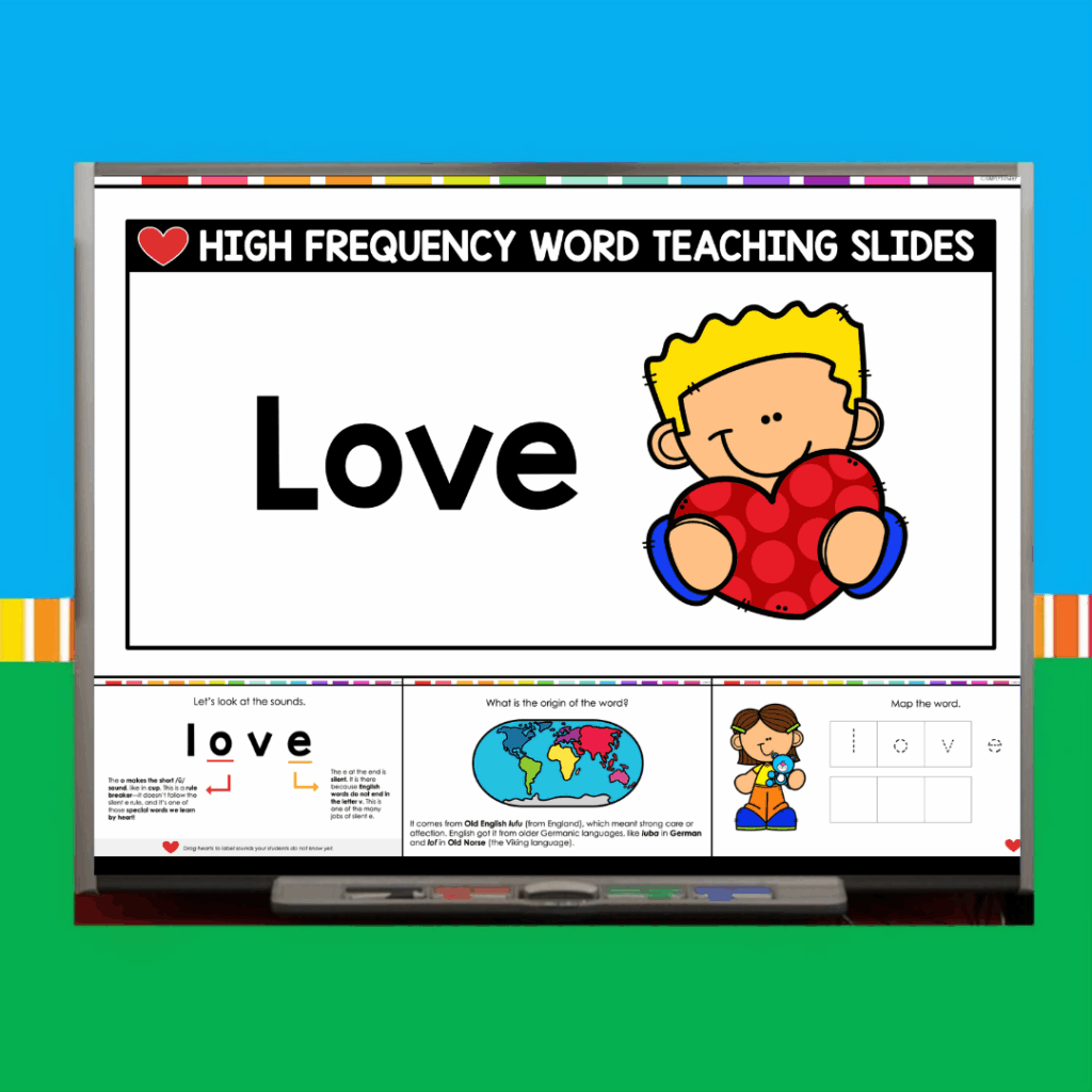 Love Sight Word Teaching Slides - Simply Kinder + Printable Membership