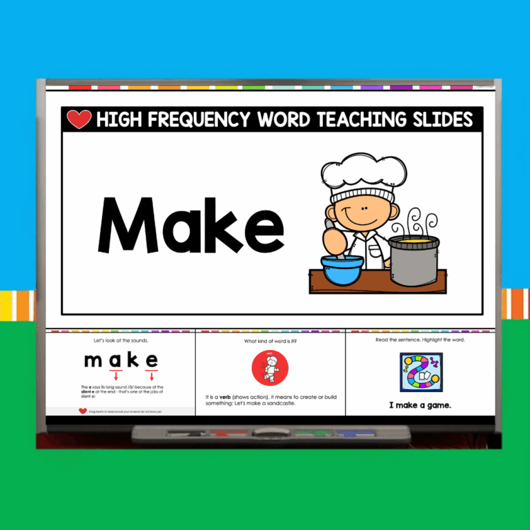 Make Sight Word Teaching Slides - Simply Kinder + Printable Membership