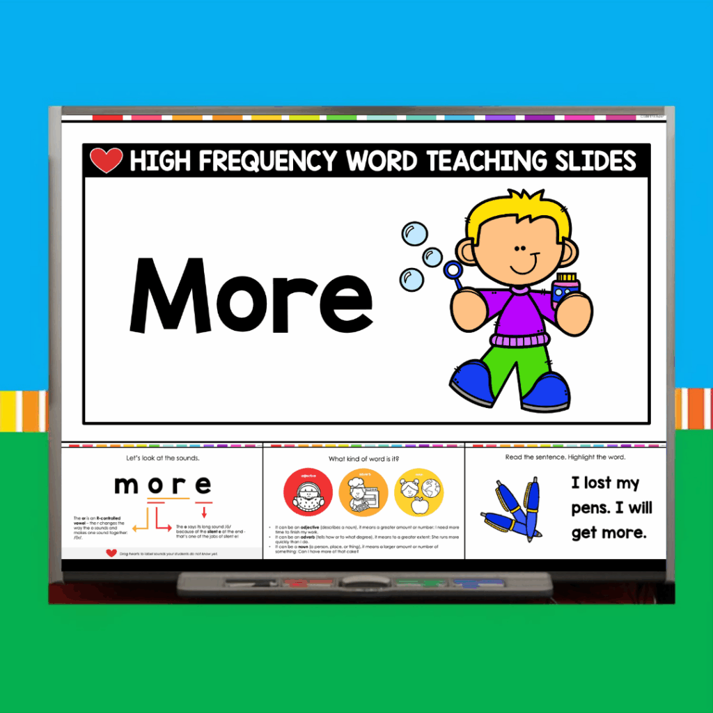 More Sight Word Teaching Slides - Simply Kinder Plus
