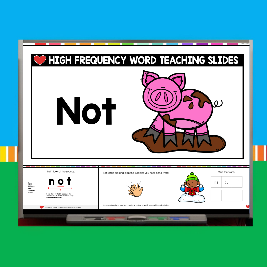 Not Sight Word Teaching Slides - Simply Kinder Plus