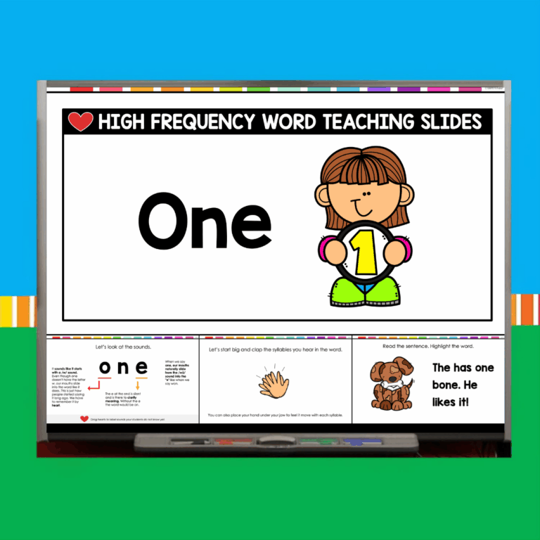 One Sight Word Teaching Slides - Simply Kinder + Printable Membership