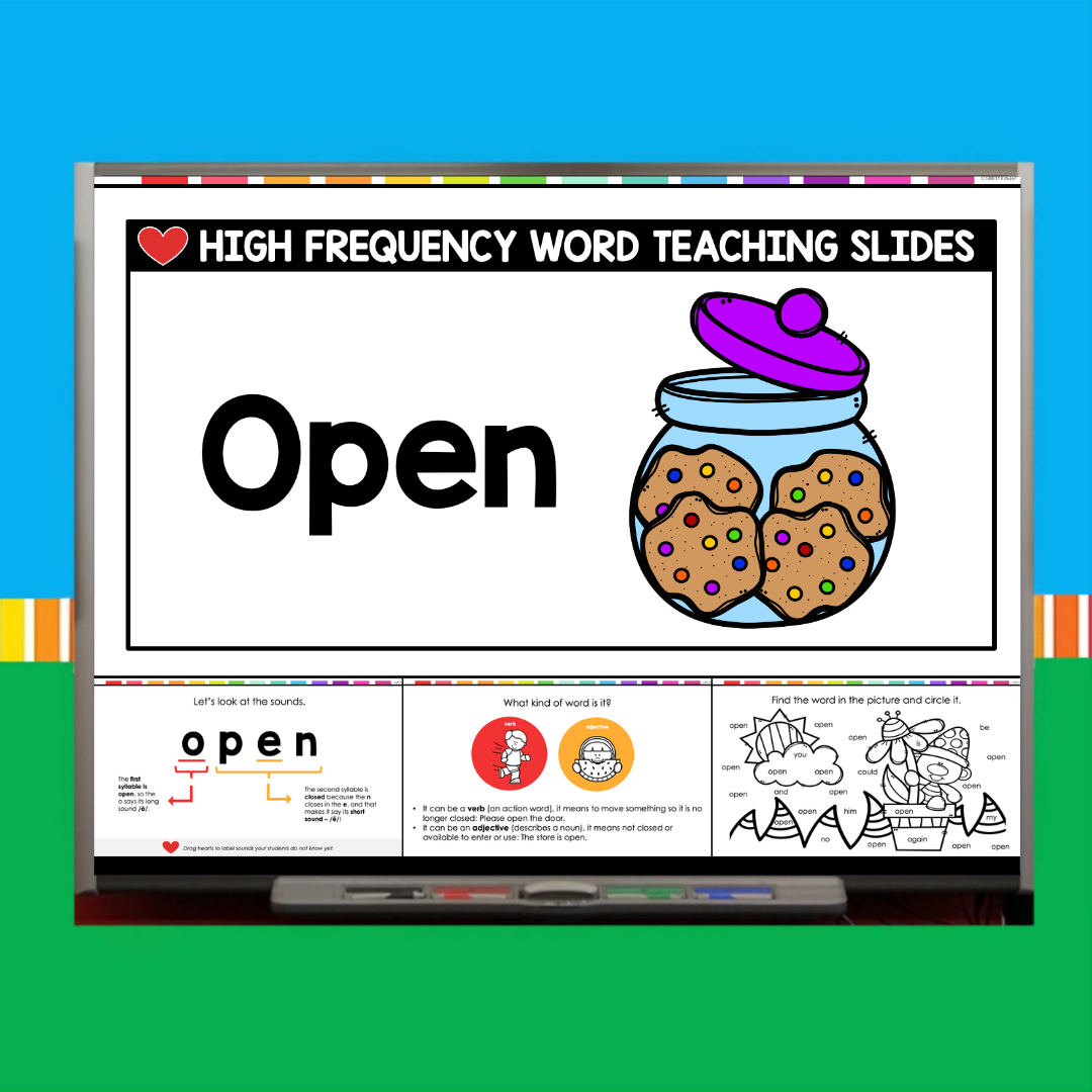 Open Sight Word Teaching Slides - Simply Kinder + Printable Membership