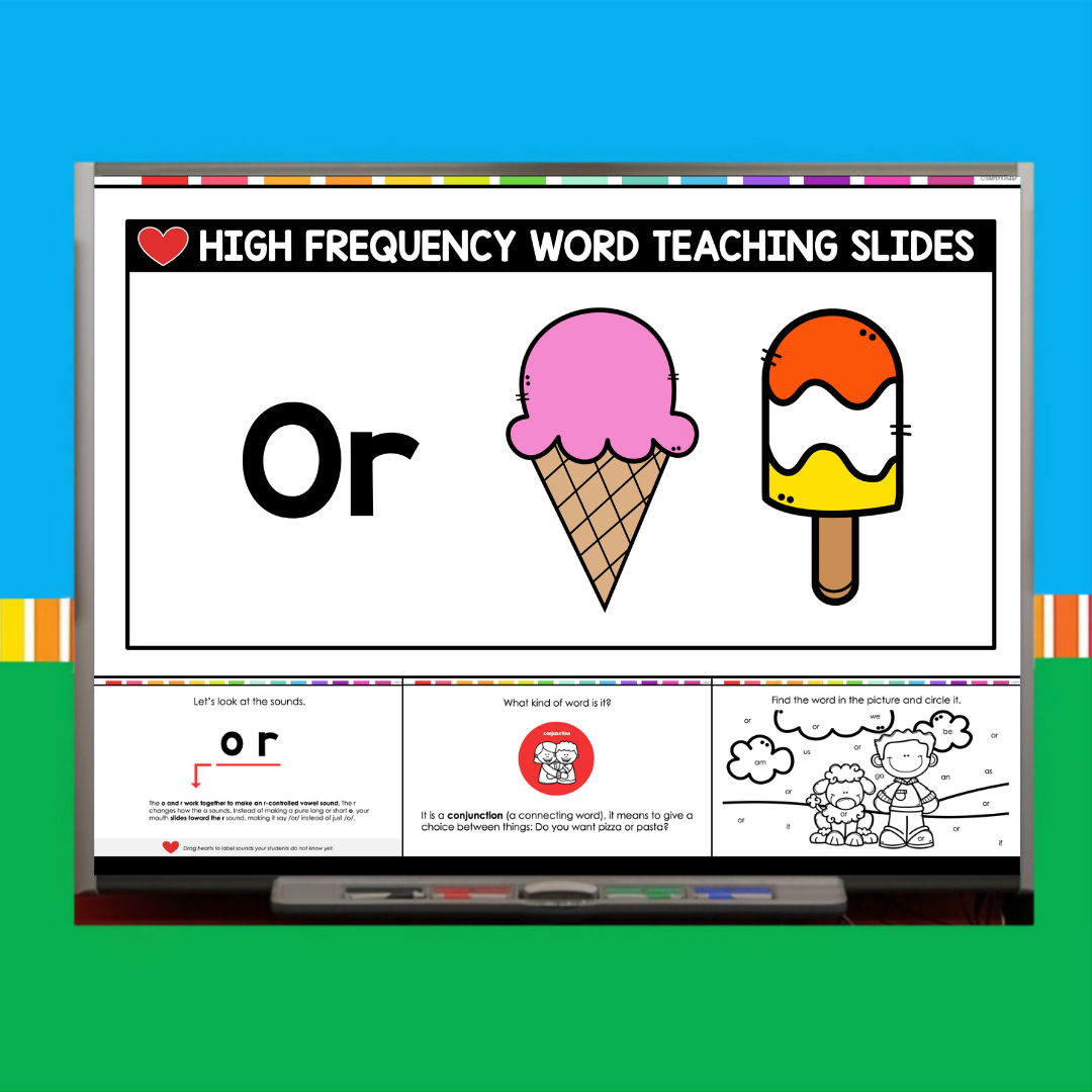 Or Sight Word Teaching Slides - Simply Kinder Plus