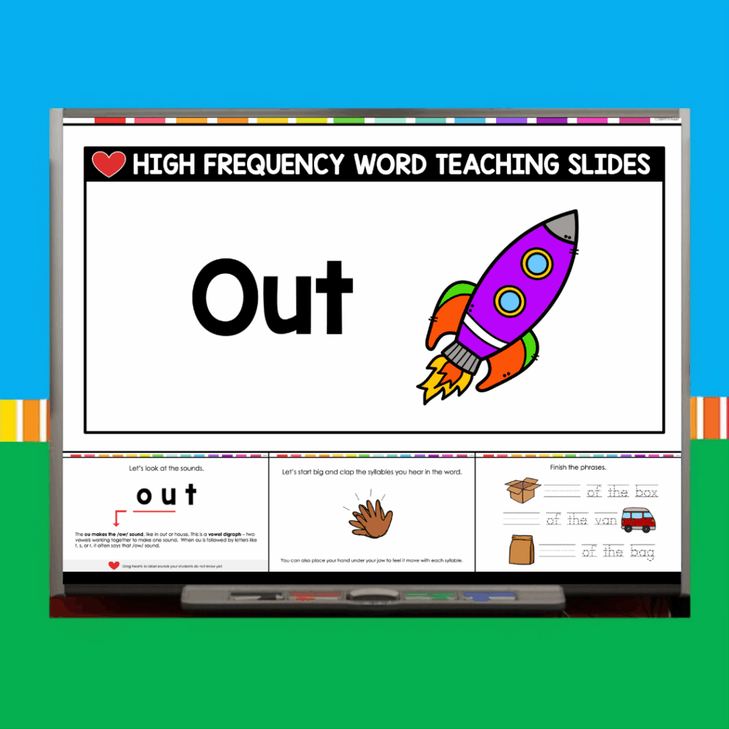 Out Sight Word Teaching Slides - Simply Kinder + Printable Membership