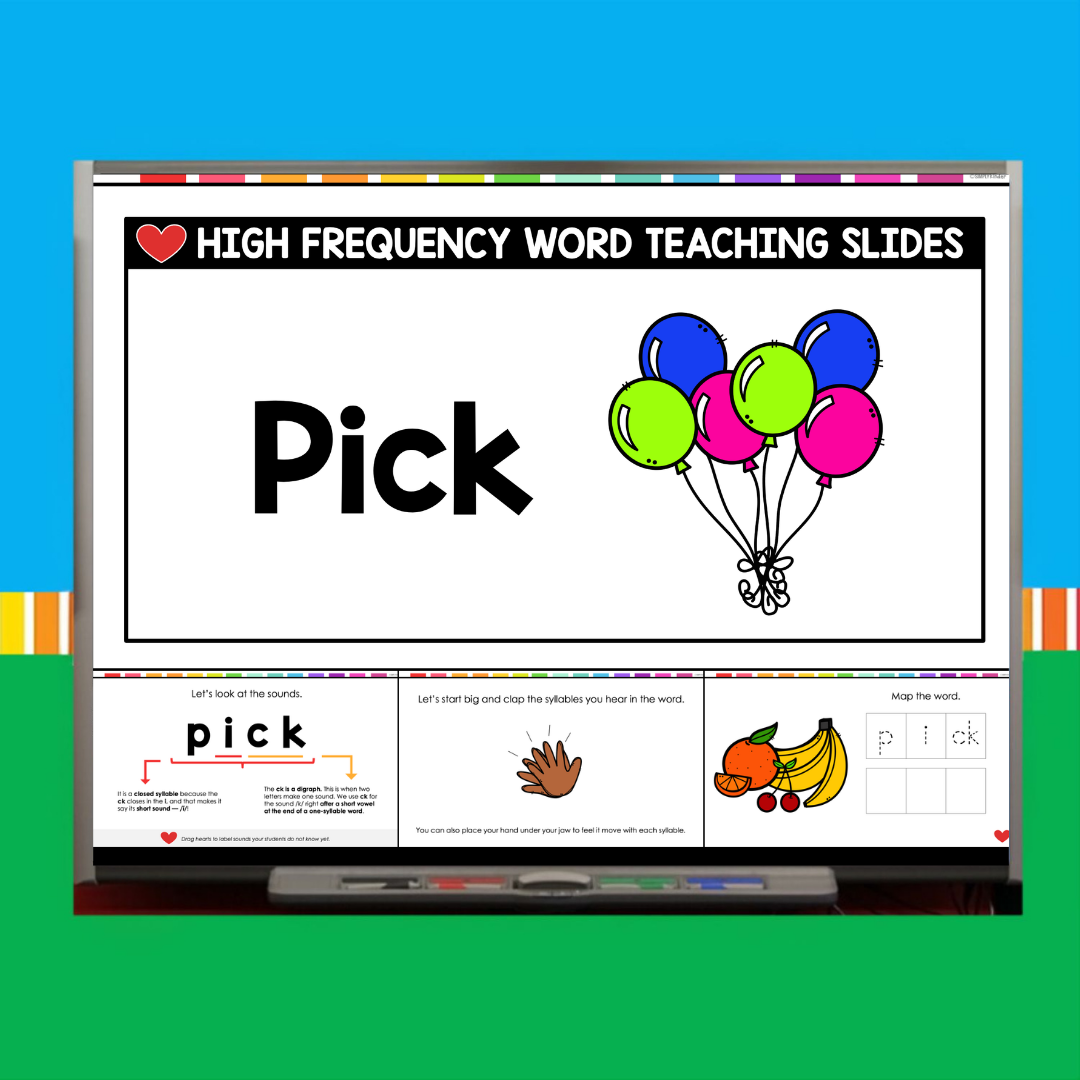 Pick Sight Word Teaching Slides - Simply Kinder + Printable Membership