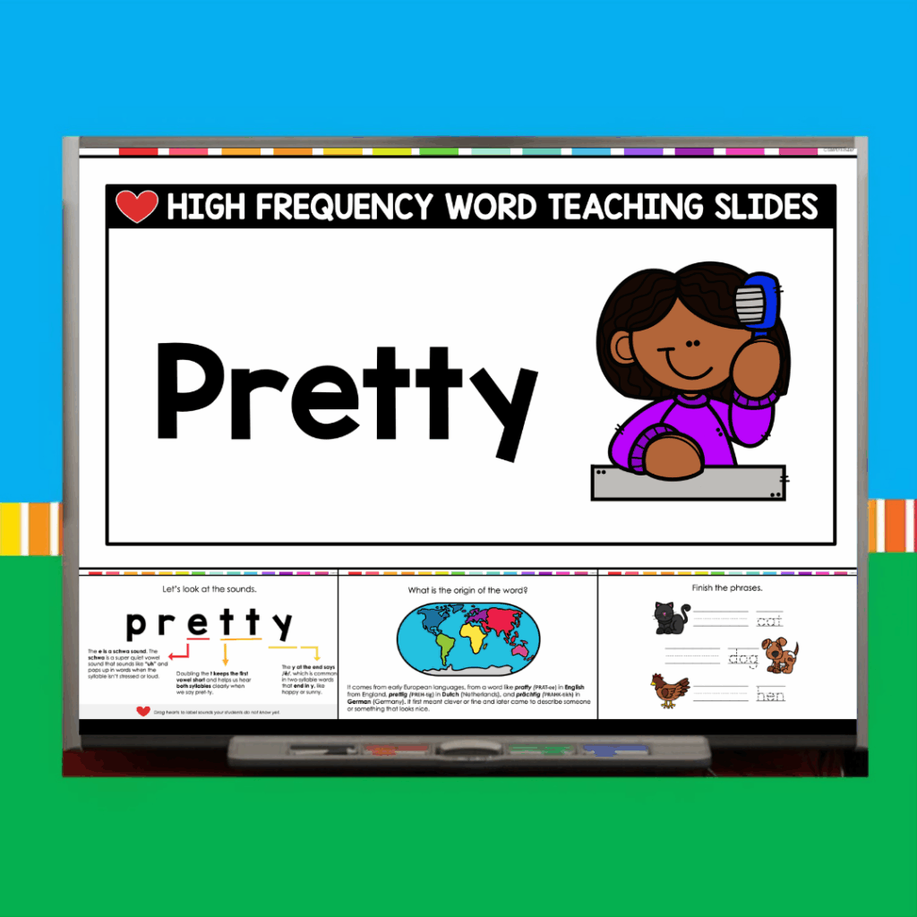 Pretty Sight Word Teaching Slides - Simply Kinder + Printable Membership