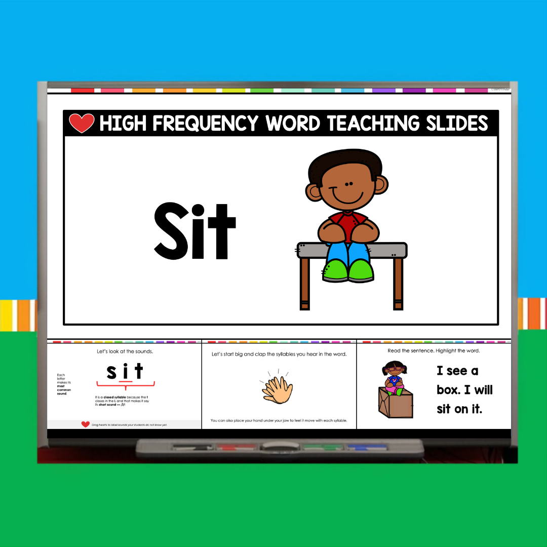 Sit Sight Word Teaching Slides - Simply Kinder + Printable Membership