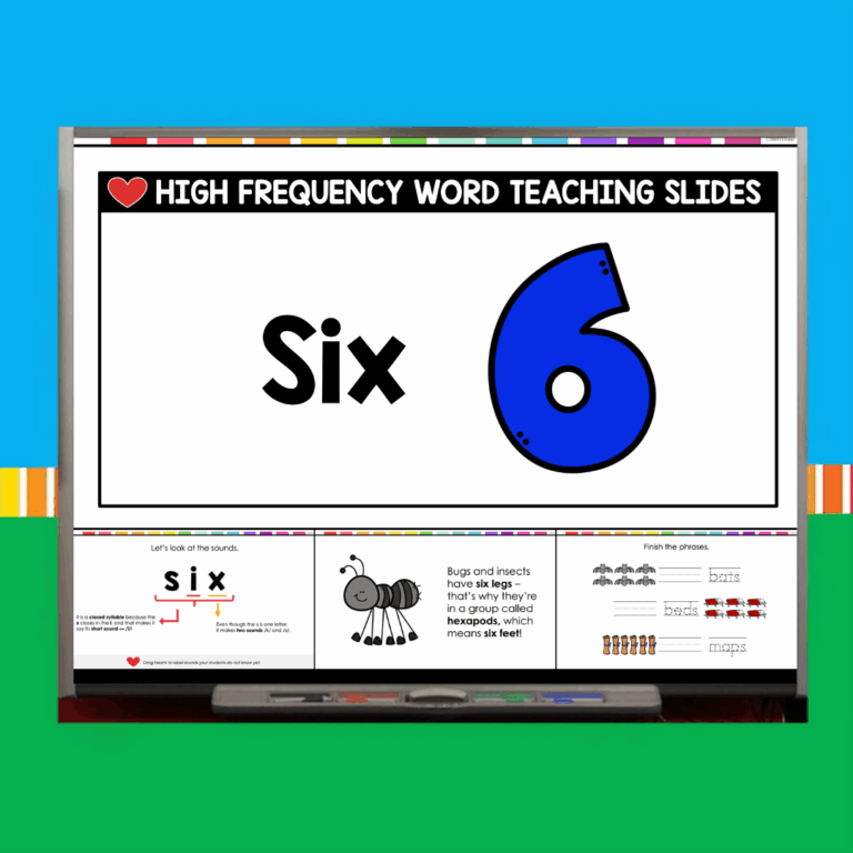 Six Sight Word Teaching Slides - Simply Kinder + Printable Membership